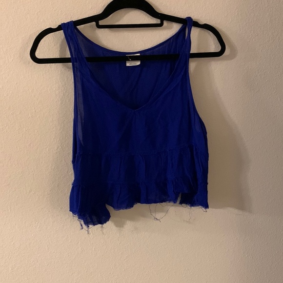 Free People | Tops | Royal Blue Crop Top | Poshmark